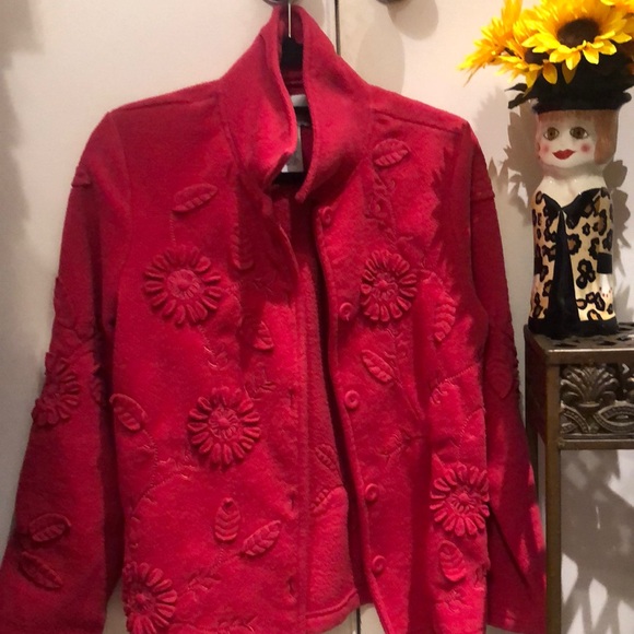 Susan Graver | Jackets & Coats | Vintage Susan Graver Beautiful Flower ...